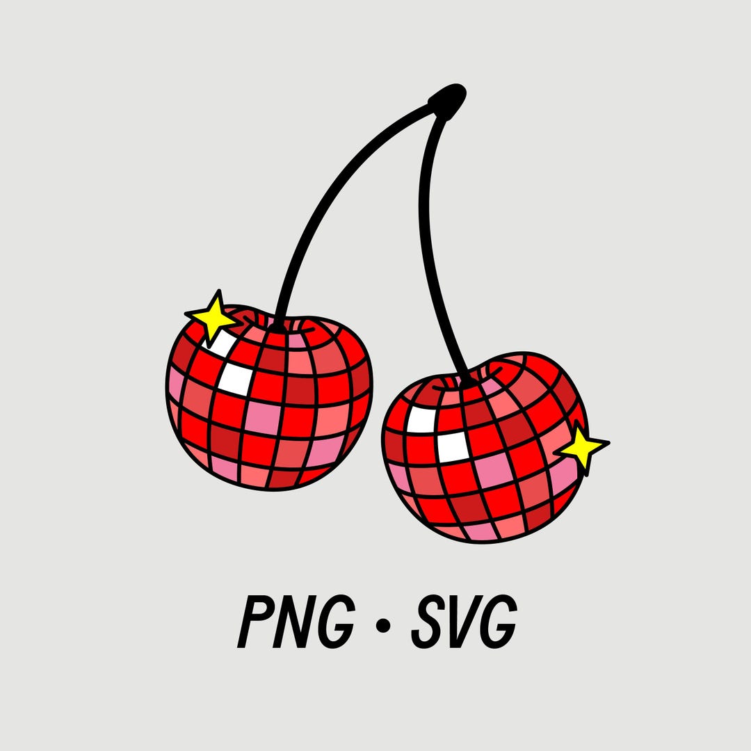 Cherry Disco Ball PNG SVG, Fruit Cherries | Designs Downloads, Png ...