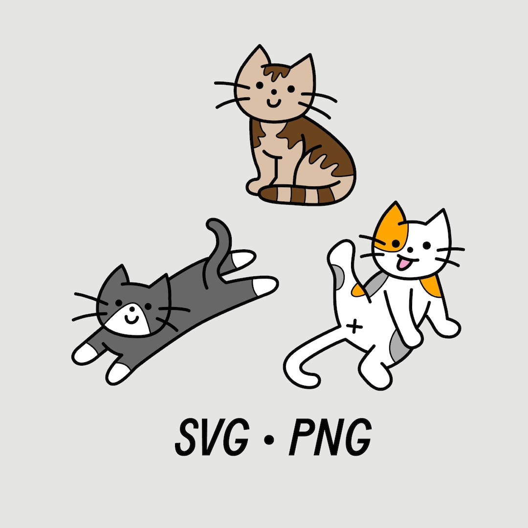 Cute Cat SVG PNG Design Downloads, PNG Clipart, Shirt Invite Design ...
