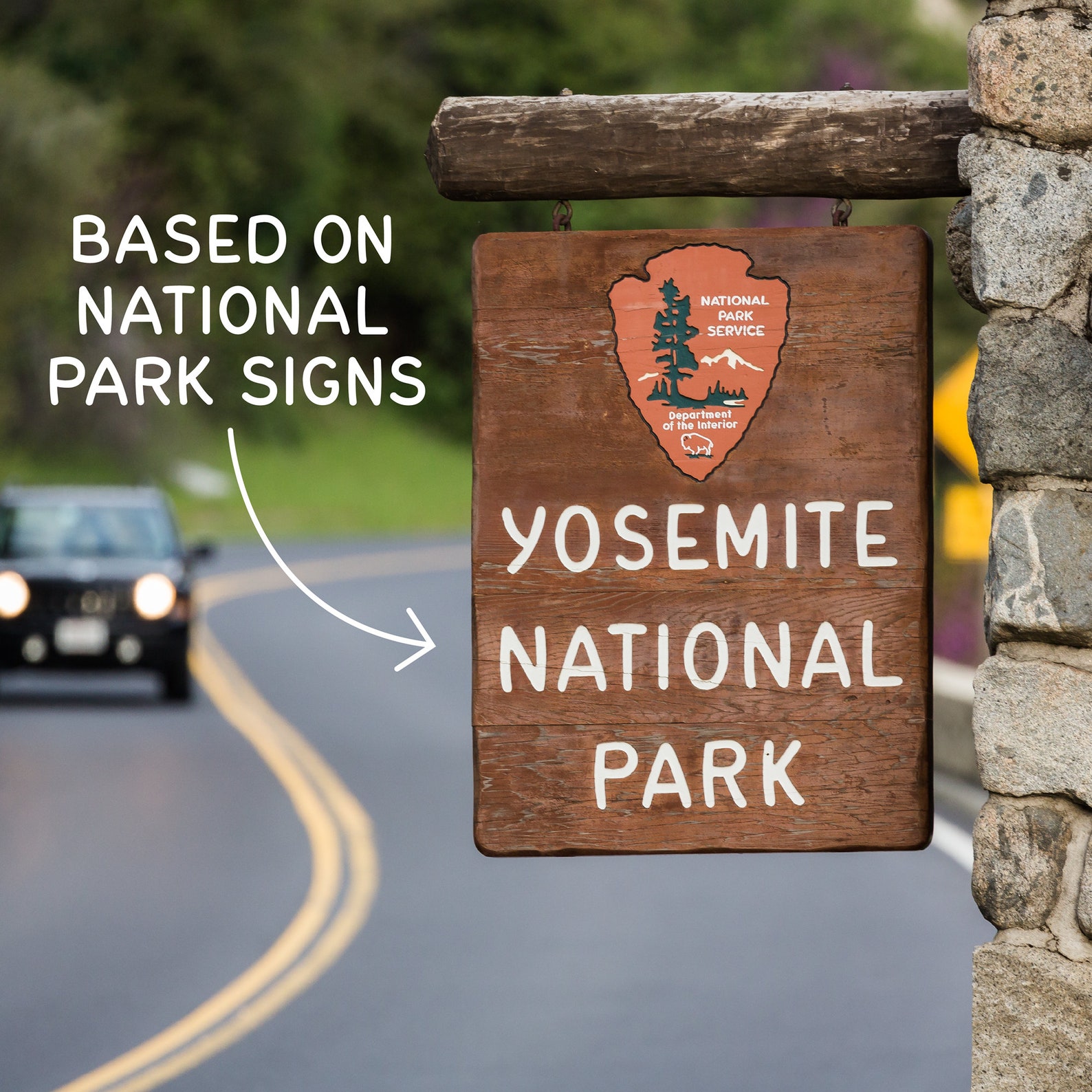 National Park Sign Font OTF, Signage Cartoon | Designs Downloads, Font ...