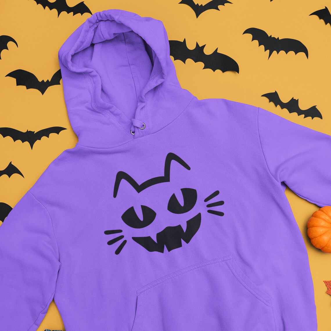 Spooky Cat Face Halloween Pumpkin Carving SVG PNG | Designs Downloads ...