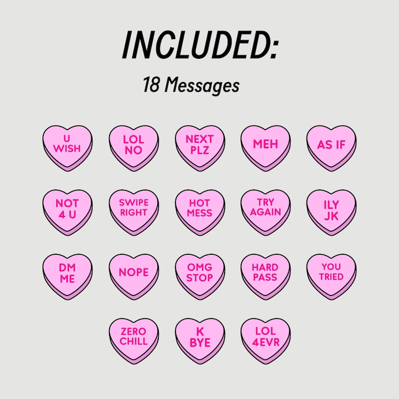 Candy Hearts Funny Anti Valentines | Valentine Hearts PNG | Candy Heart ...