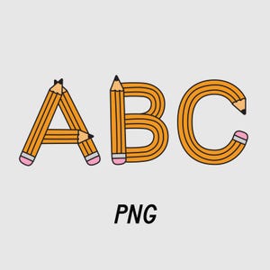 Pencil Font PNG | Full Alphabet & Numbers | Clip Art Cartoon Drawn ...