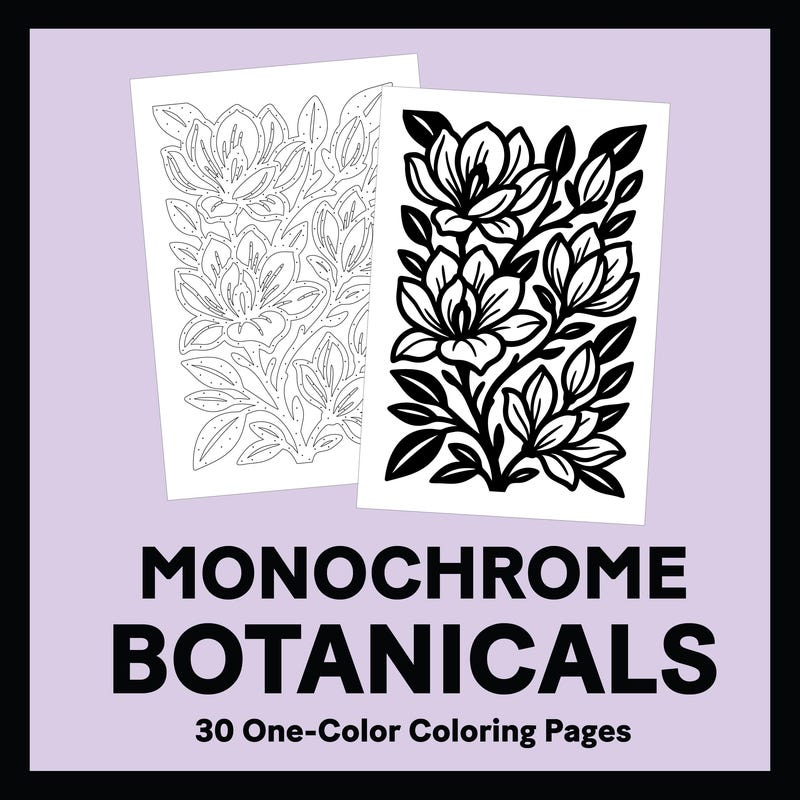Coloring Pages Monochrome - Etsy