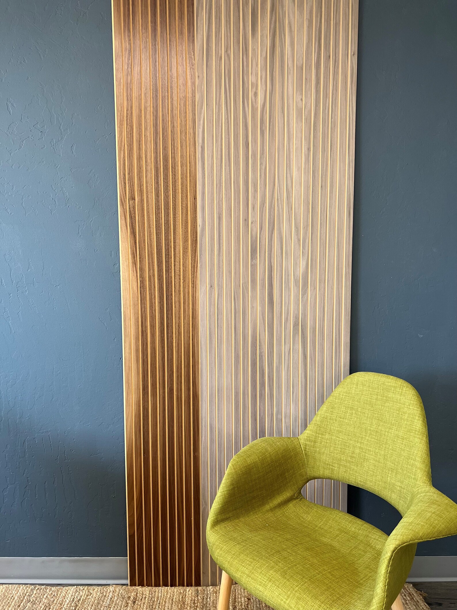 Groovy Wall Panels 2 Panels per Box approx. 14.75 SF Walnut-finished ...