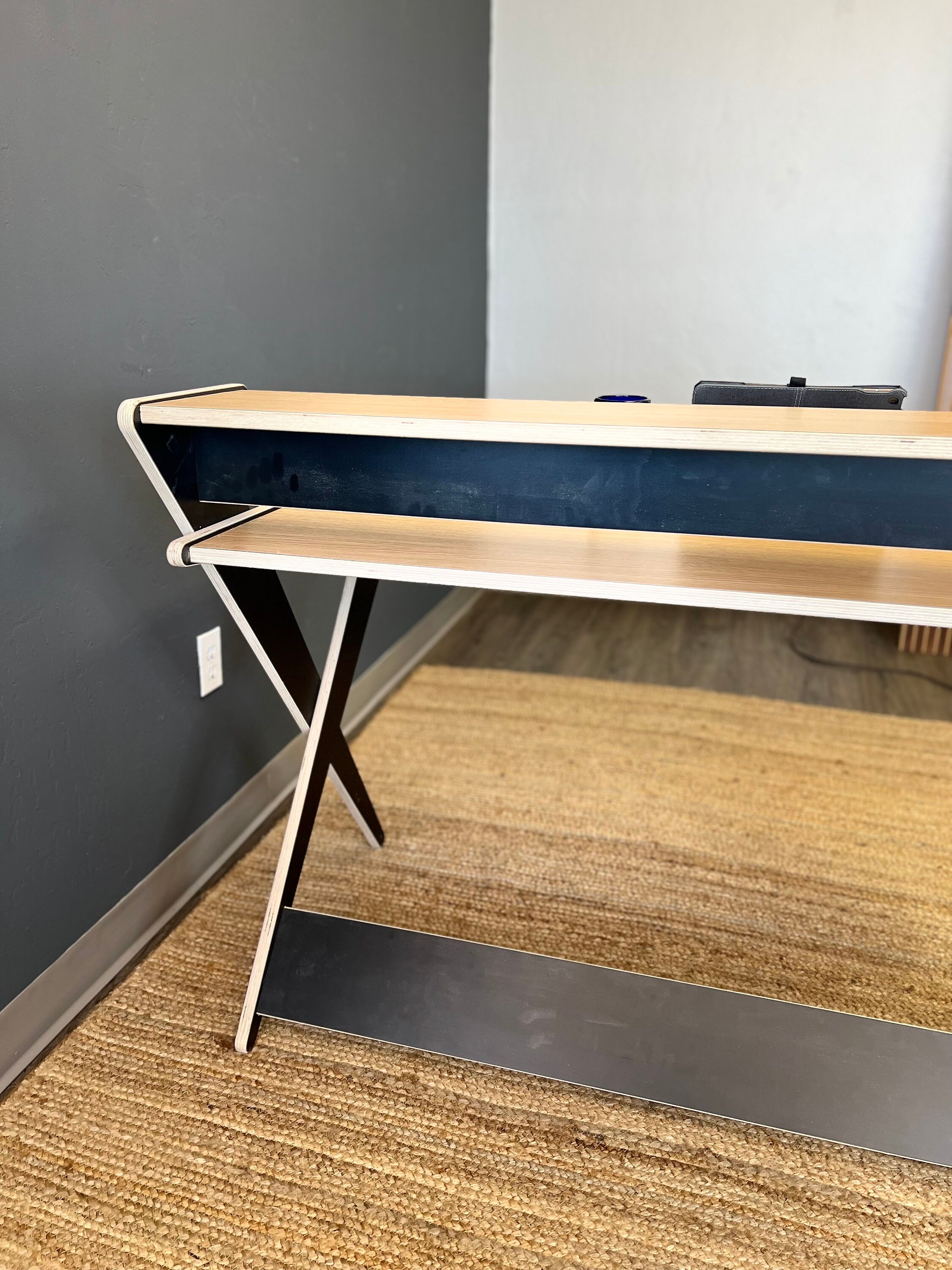 The Addison Desk MCM Style Black Oak 50l X 30 - Etsy