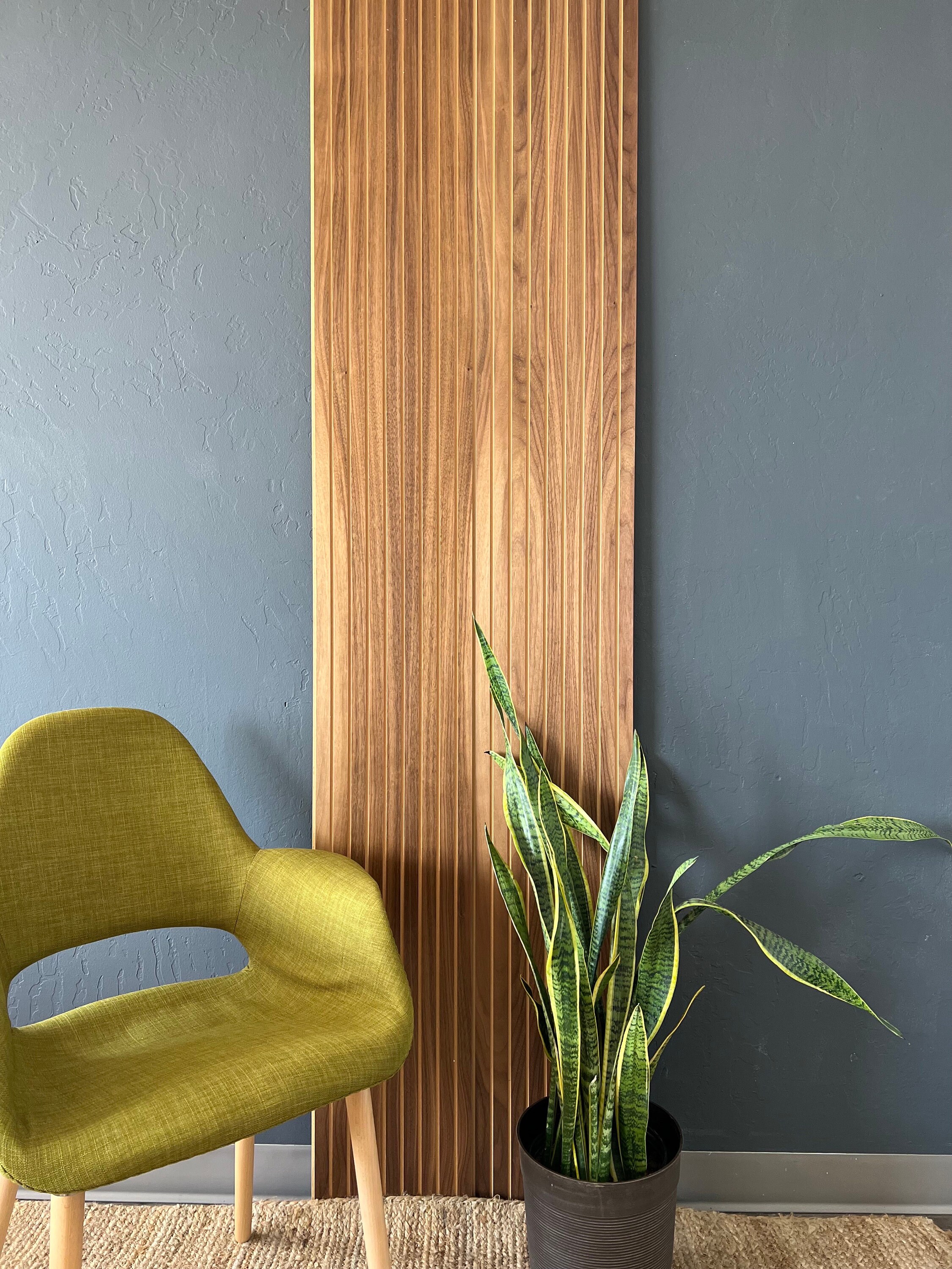 Groovy Wall Panels 2 Panels per Box approx. 14.75 SF Walnut-finished ...