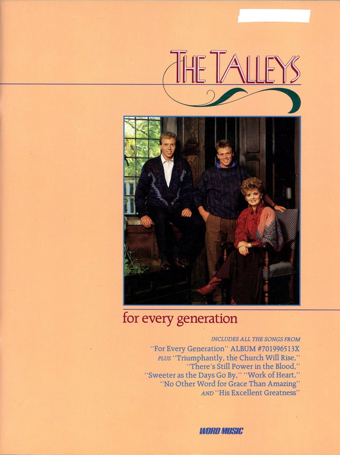 The Talleys, for Every Generation 1989 Songbook, Sheet Music, 112 Pages ...