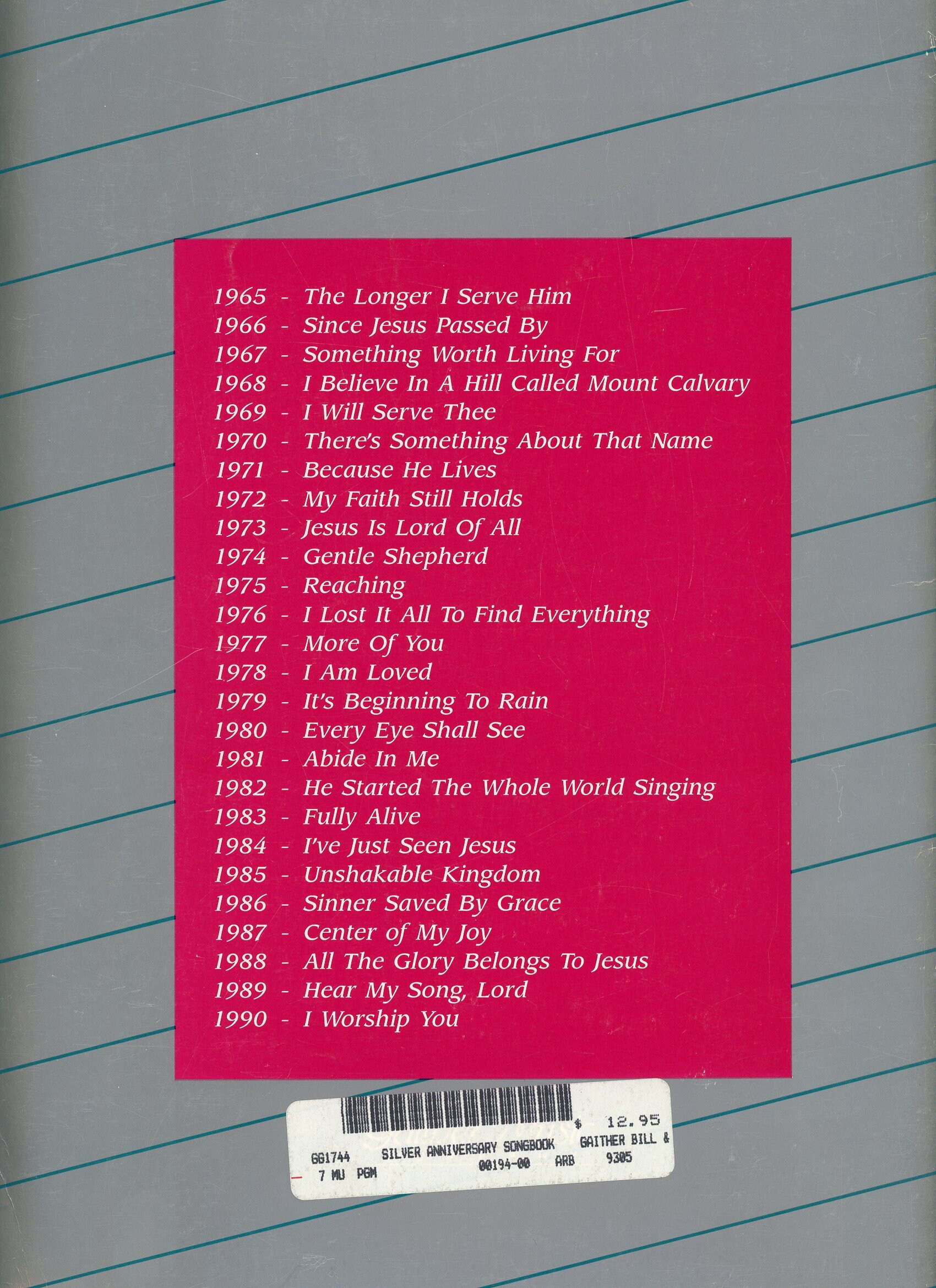 Bill & Gloria Gaither, Silver Anniversary Songbook, Sheet Music, 86 ...