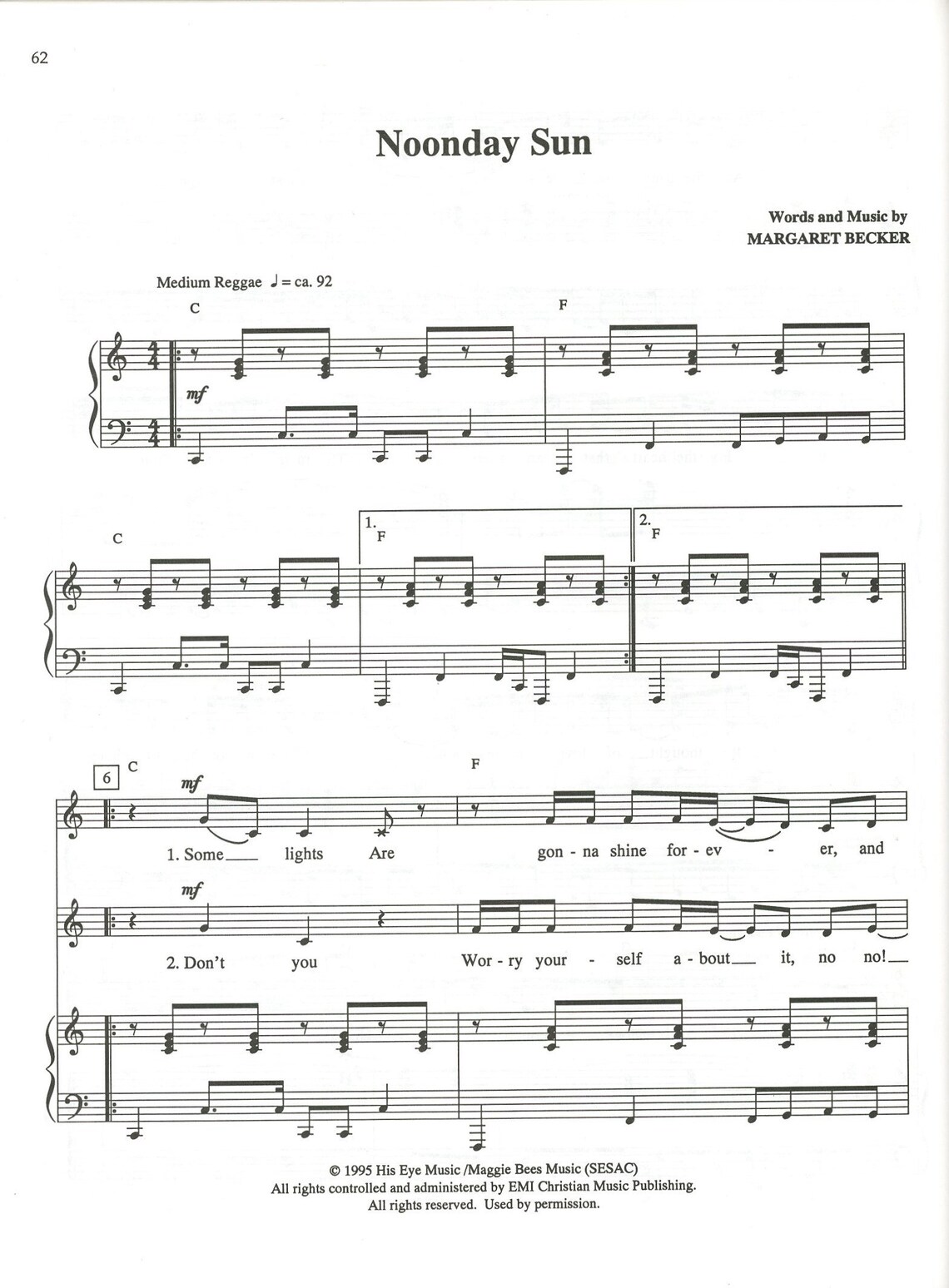 Margaret Becker, Grace Songbook, Sheet Music. Keyboard, Medium Voice ...