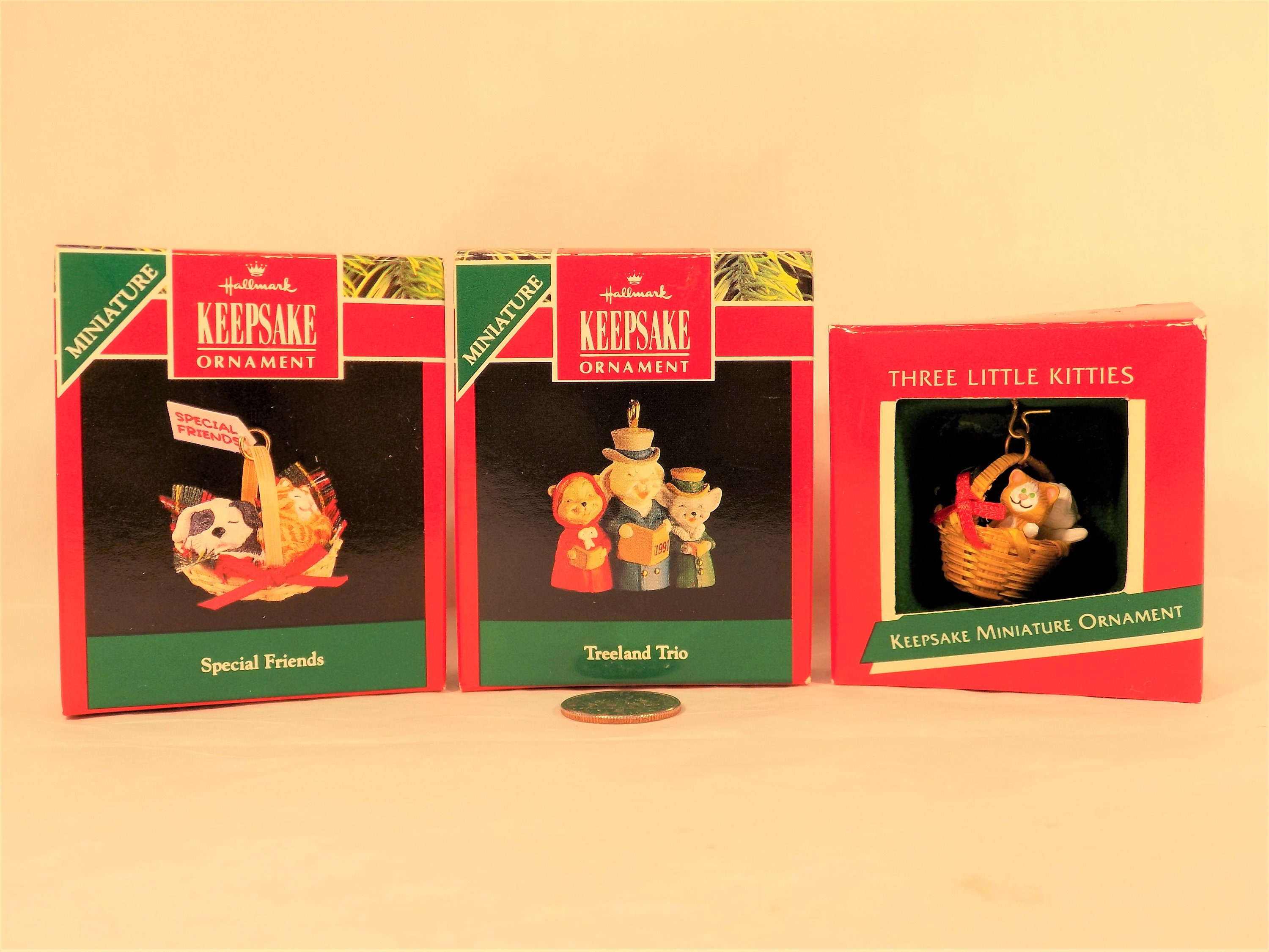 3 Vintage Hallmark Keepsake Miniature Ornaments, 47 - Etsy