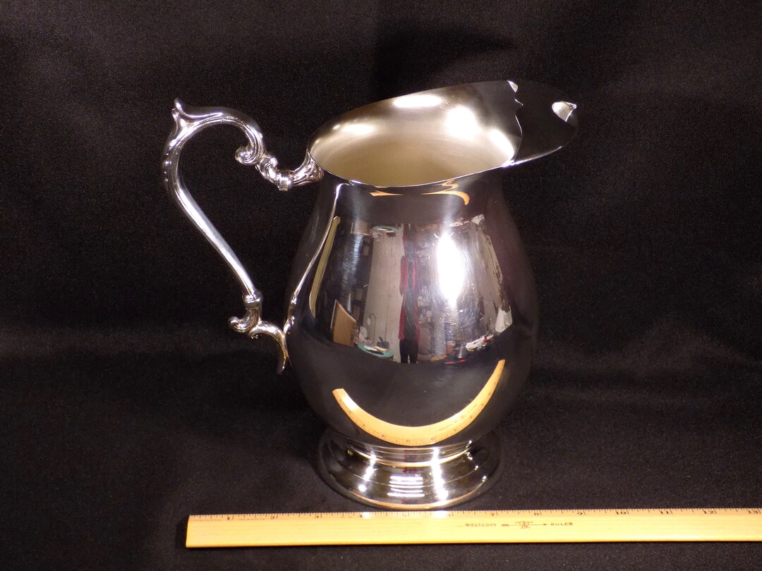 Vintage Sheridan Silver on Copper 9” Pitcher With Ice Guard - Etsy