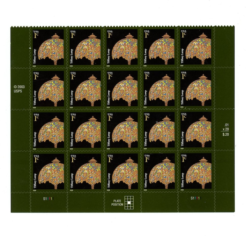 2003 American Design: Tiffany Lamp Sheet Pane (has Been Folded) of 20 ...