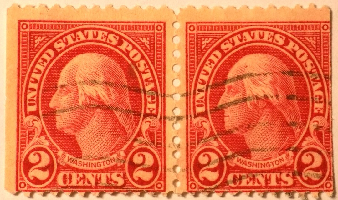 Rare George Washington 2c Carmine Used Horizontal Pair. - Etsy