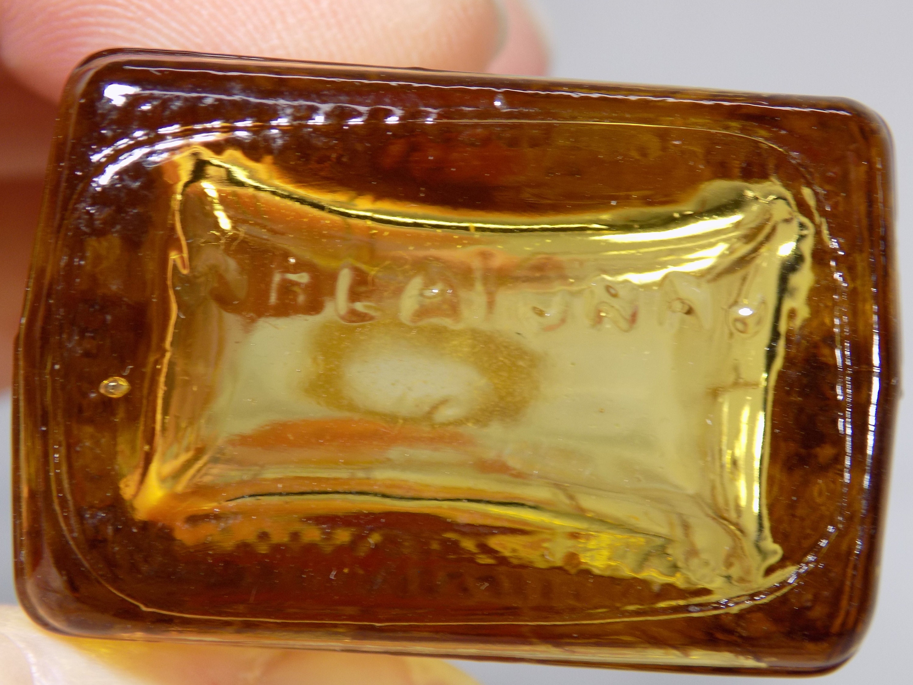 Vintage Wheaton Amber Yellow Glass House Glass Whiskey Bottle Vase, E ...