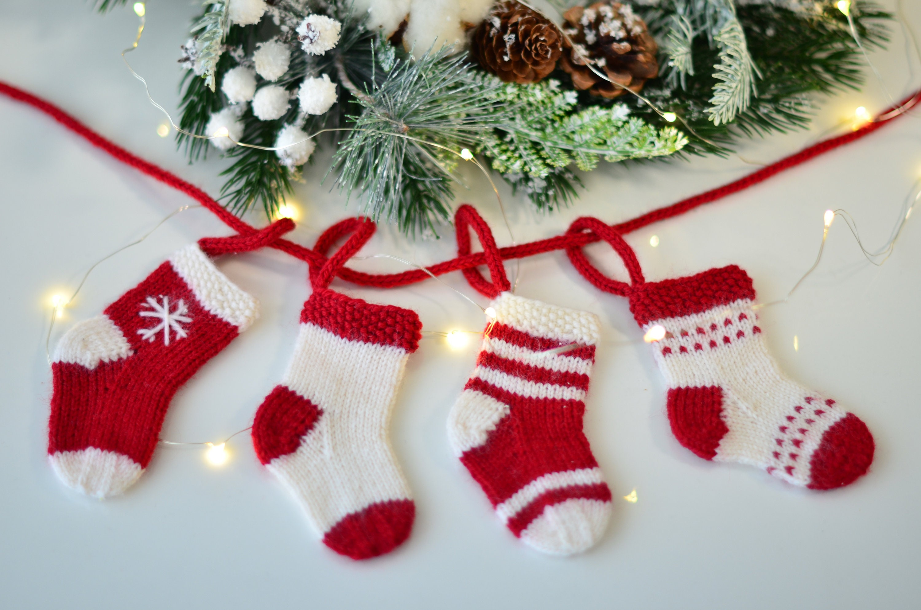 Christmas Mini Stocking Knitting Pattern PDF Photos - Etsy