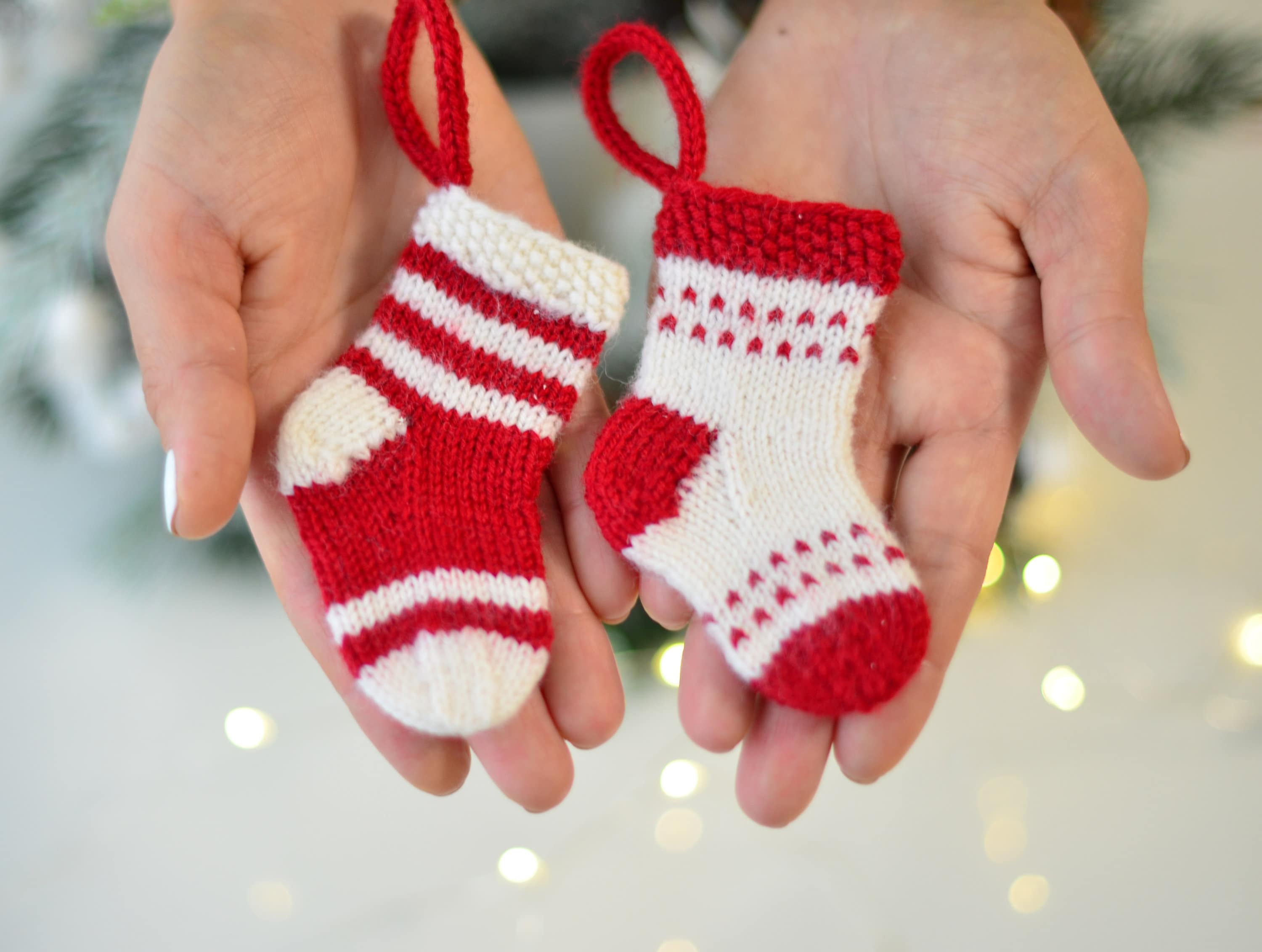 Christmas Mini Stocking Knitting Pattern PDF Photos - Etsy