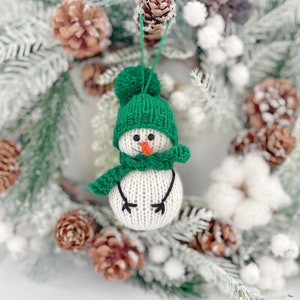 Snowman Knitting Pattern on Two Straight Knitting Needles for Christmas ...