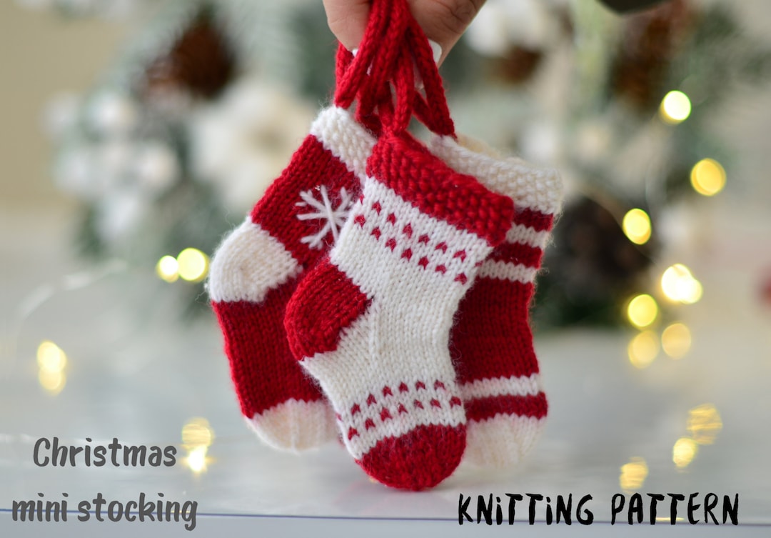 Christmas Mini Stocking Knitting Pattern, PDF Photos Videos - Etsy