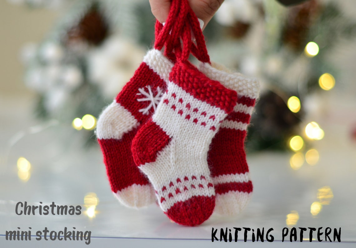 Christmas Mini Stocking Knitting Pattern PDF Photos - Etsy