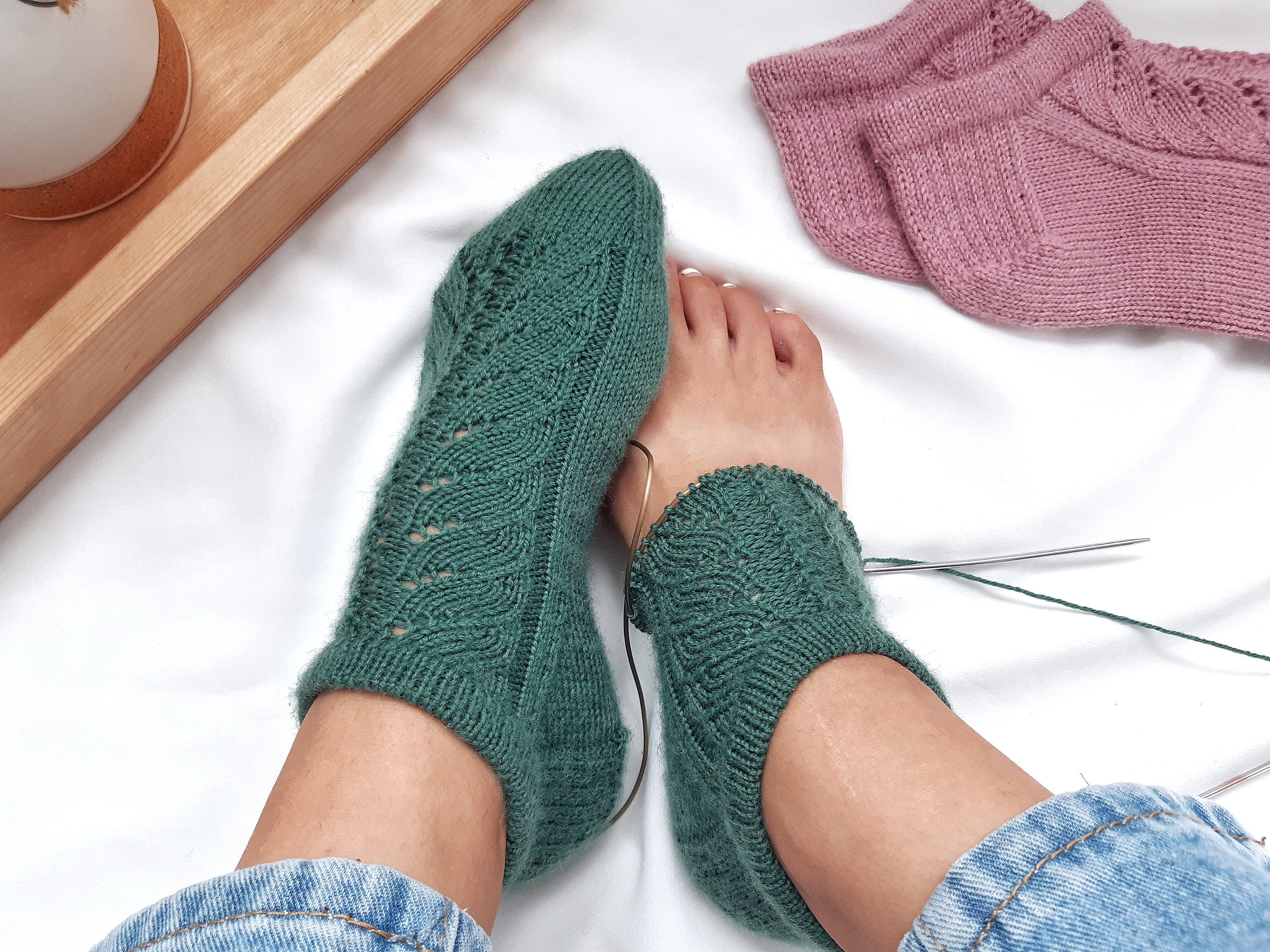 Ankle Socks Knitting Pattern PDF + Photos + Videos, Circular Needles or ...
