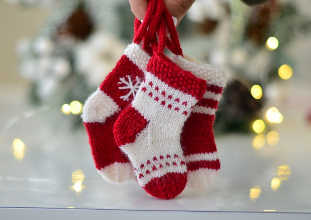 Christmas Mini Stocking Knitting Pattern, PDF + Photos + Videos - Etsy
