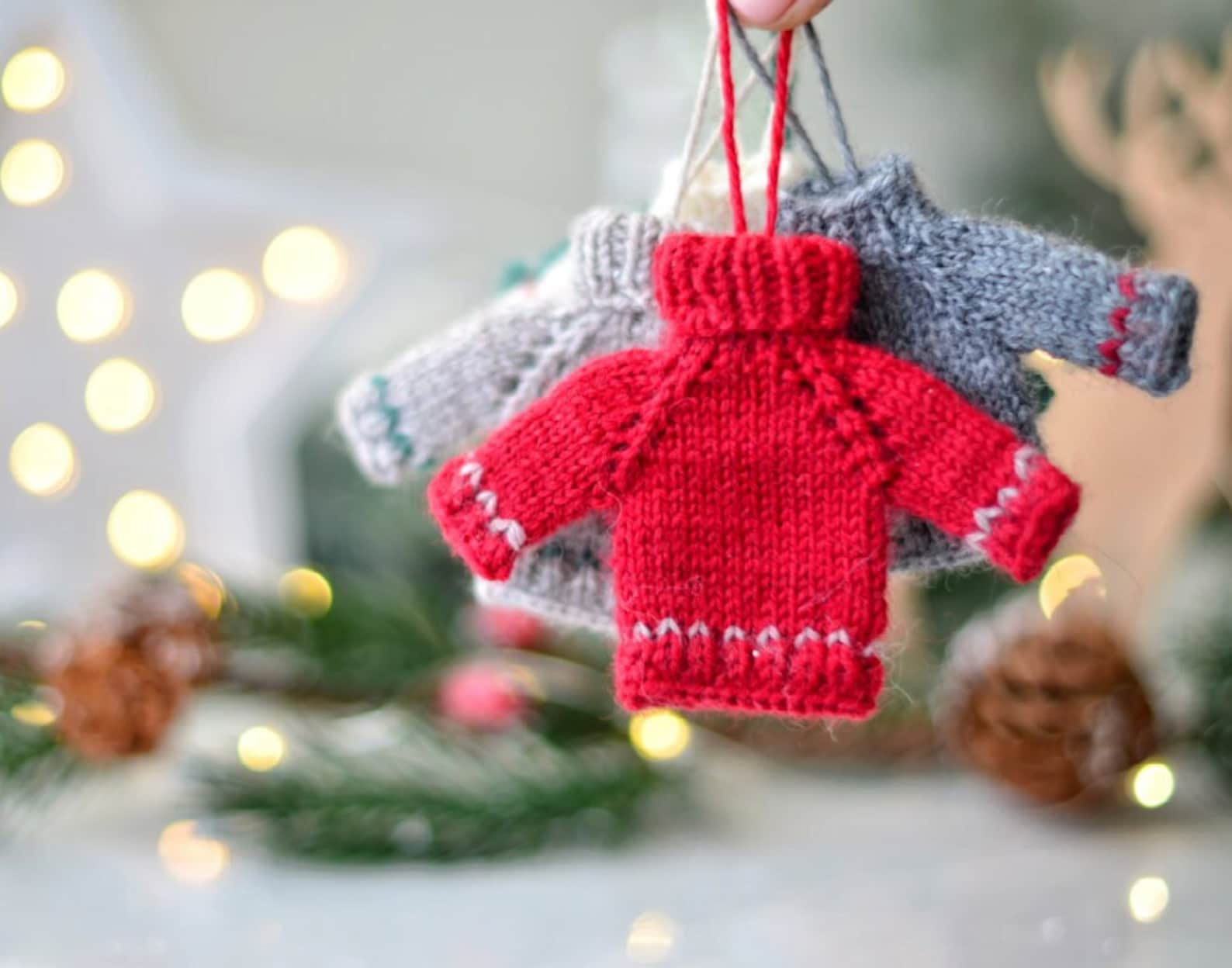 Christmas Miniature Sweater for Christmas Tree Decoration Knitting ...