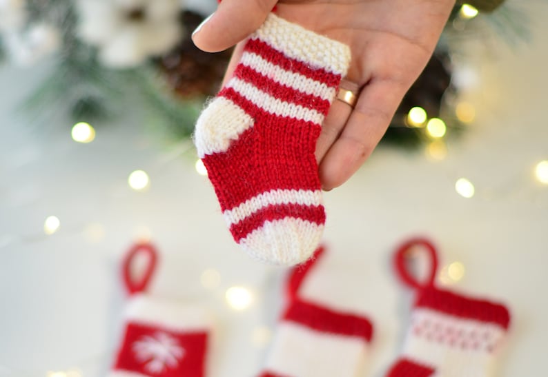 Christmas Mini Stocking Knitting Pattern PDF Photos - Etsy