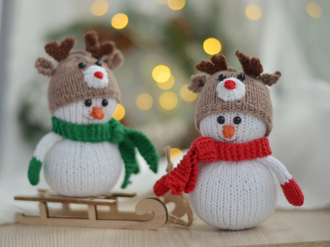 Christmas Bauble - Snowman Knitting Pattern on Two Straight Knitting ...