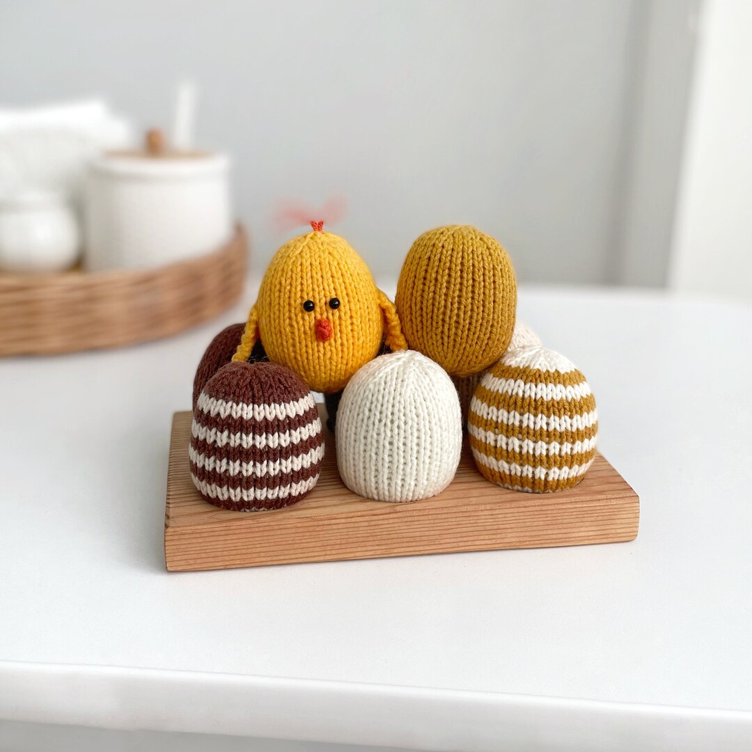 Easter Eggs KNITTING PATTERN on Two Straight Needles for Easter Decor ...