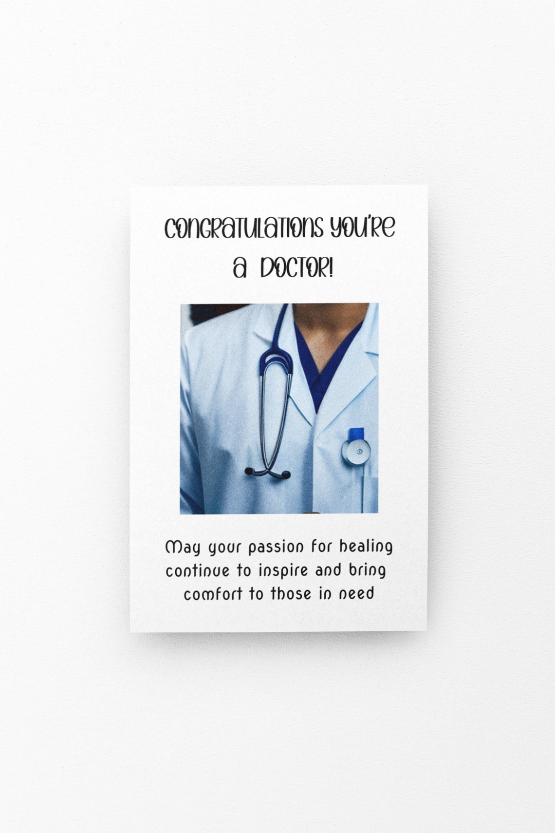 Congratulations Doctor Card Doctor Graduation Card Medical School Card for MD Graduate Medical ...