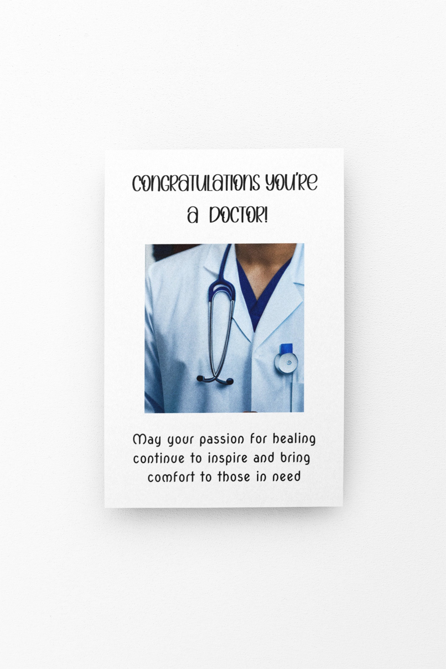 Congratulations Doctor Card Doctor Graduation Card Medical School Card for MD Graduate Medical ...