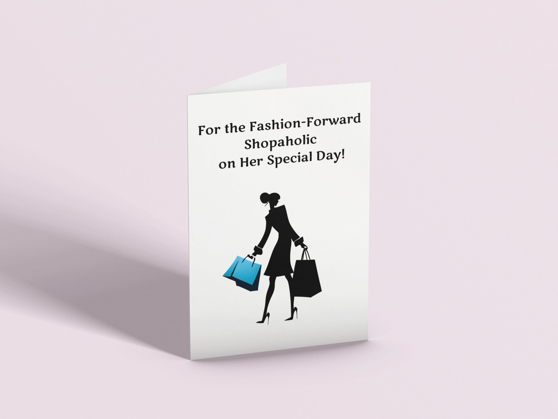 Printable Shopaholic Birthday Card, Fashion Forward Printable, Birthday ...