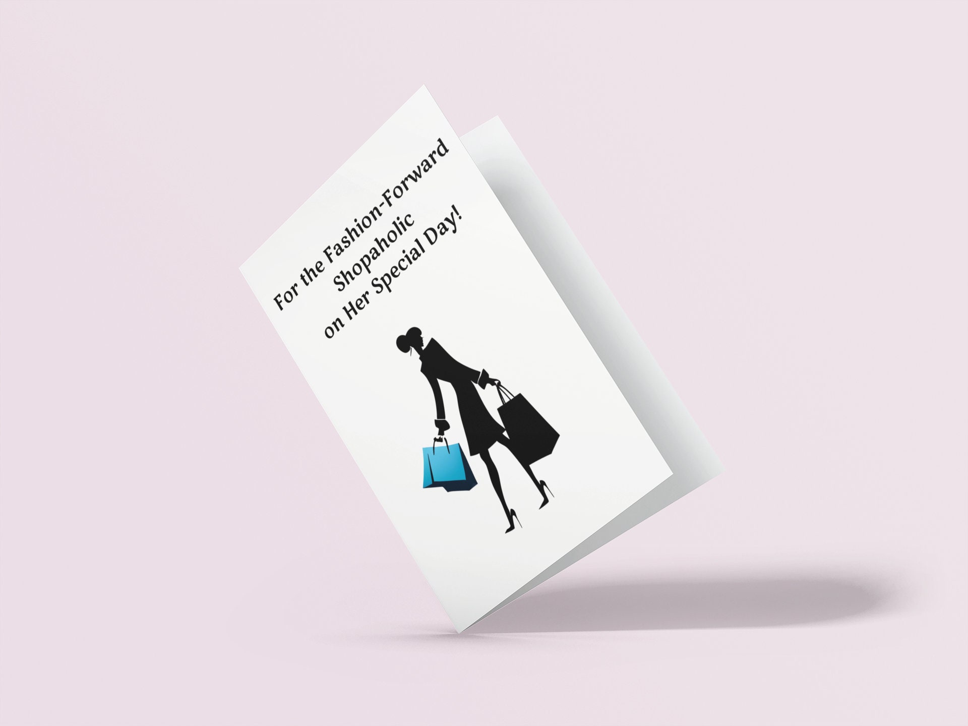 Printable Shopaholic Birthday Card, Fashion Forward Printable, Birthday ...