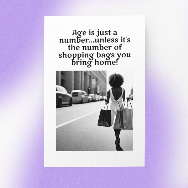 Shopaholic Birthday Card - Etsy