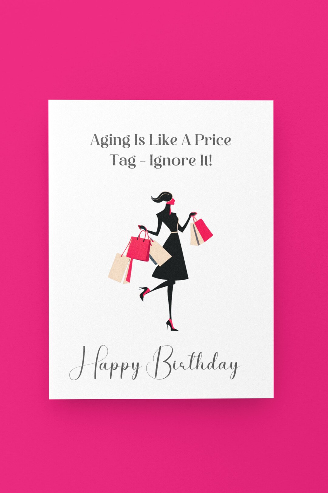 Shopaholic Birthday Card, Card for Shopaholic, Funny Birthday Card for ...