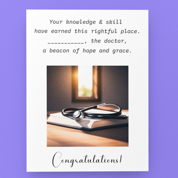 Personalized Congratulations Medical Student Graduation - Etsy