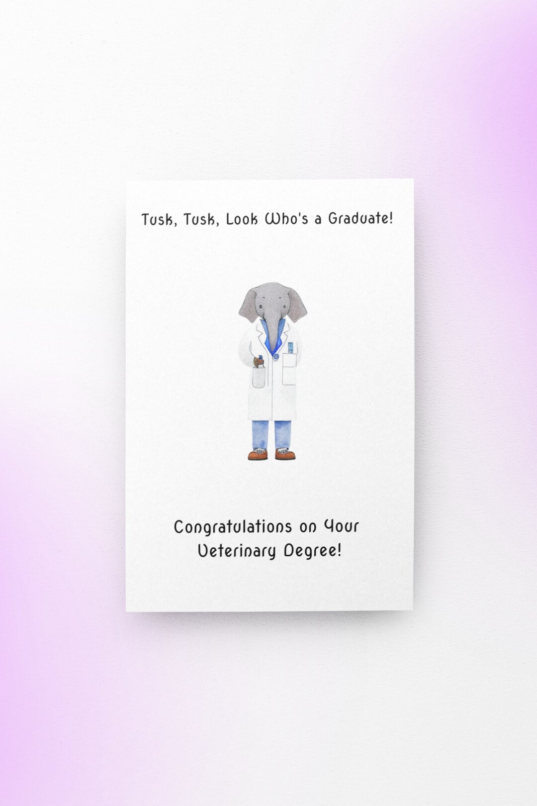 Veterinarian Graduation Card Vet School Graduate Card Congrats Doctor ...
