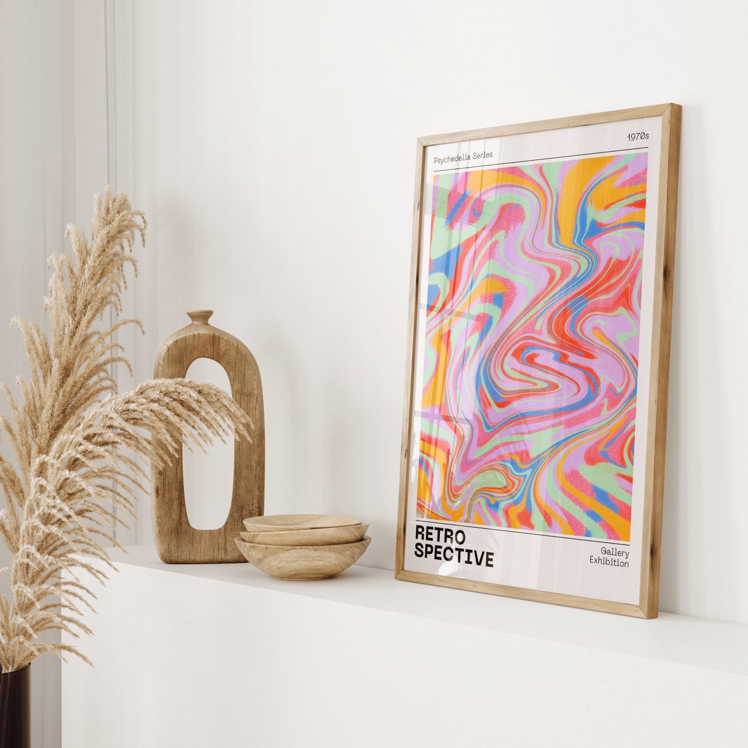 Retro Quirky Art Abstract Print Shape Print Abstract Wall Art ...