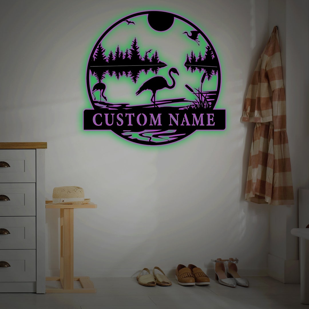 Custom Heron Metal Wall Sign-personalized Heron Metal Wall - Etsy