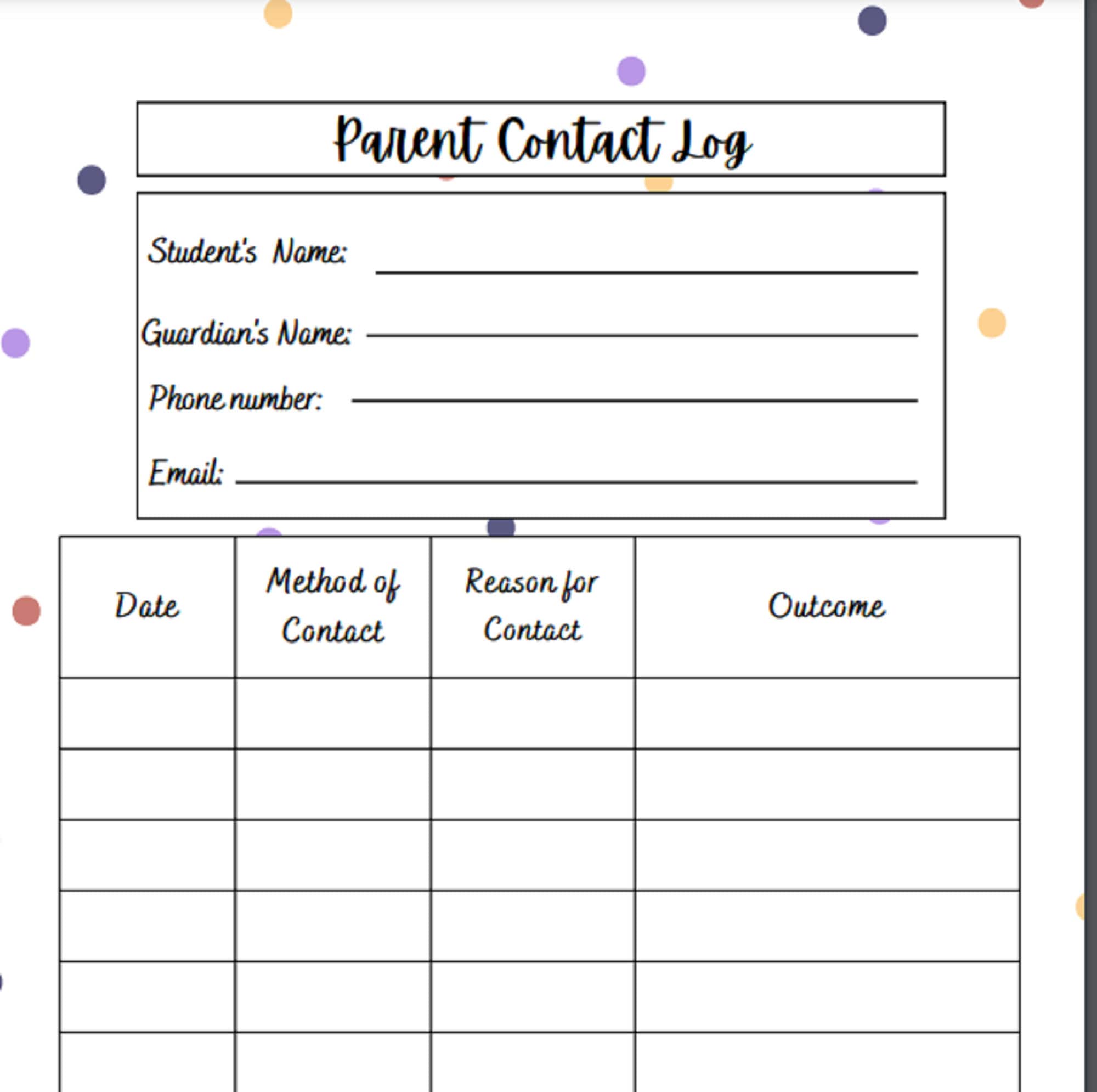 Elementary Special Education Teacher Planner - Polka Dot Design - Etsy