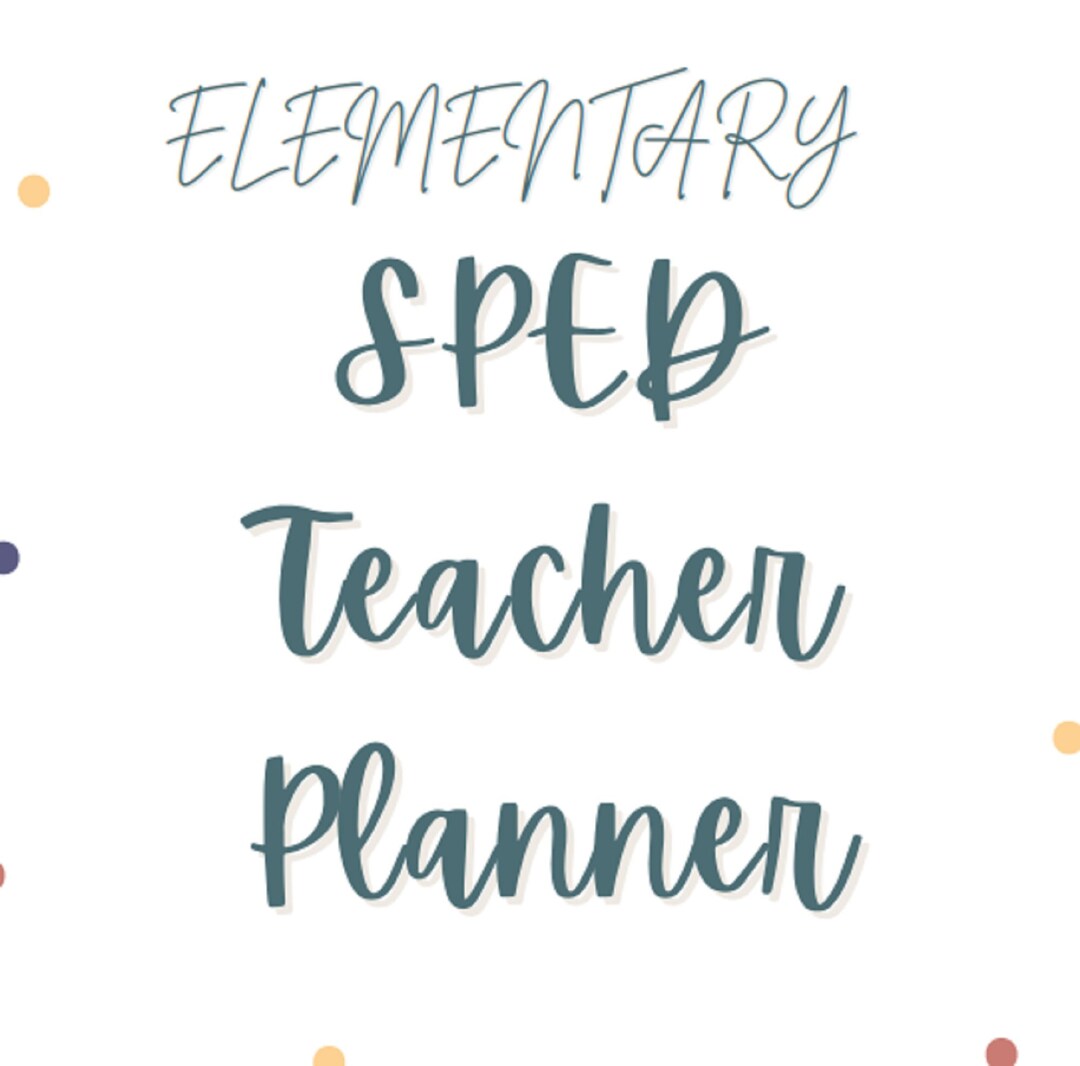 Elementary Special Education Teacher Planner - Polka Dot Design - Etsy