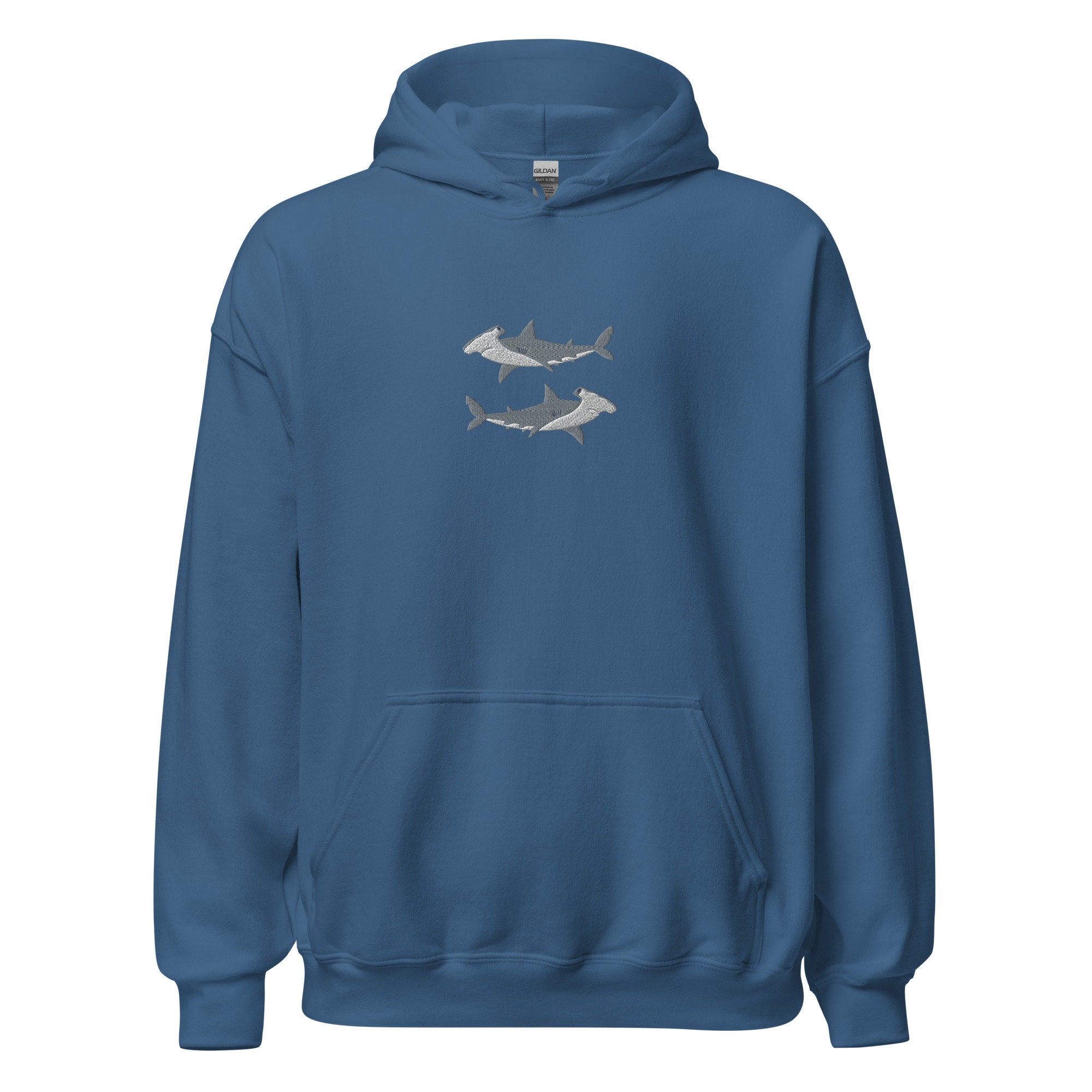 Embroidered Hammerhead Shark Hoodie, Shark Sweatshirt, Hammerhead Shark ...