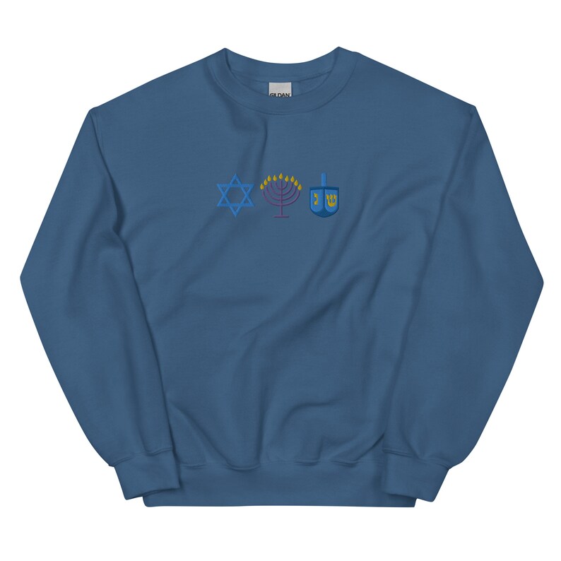 Embroidered Hanukkah Sweatshirt, Hanukkah Sweater, Chanukah Shirt ...