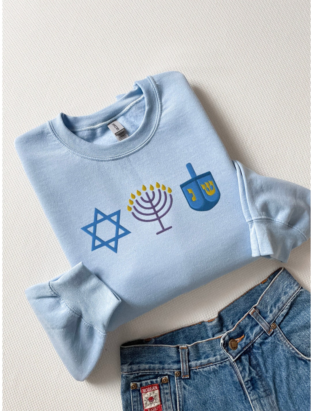 Embroidered Hanukkah Sweatshirt, Hanukkah Sweater, Chanukah Shirt ...