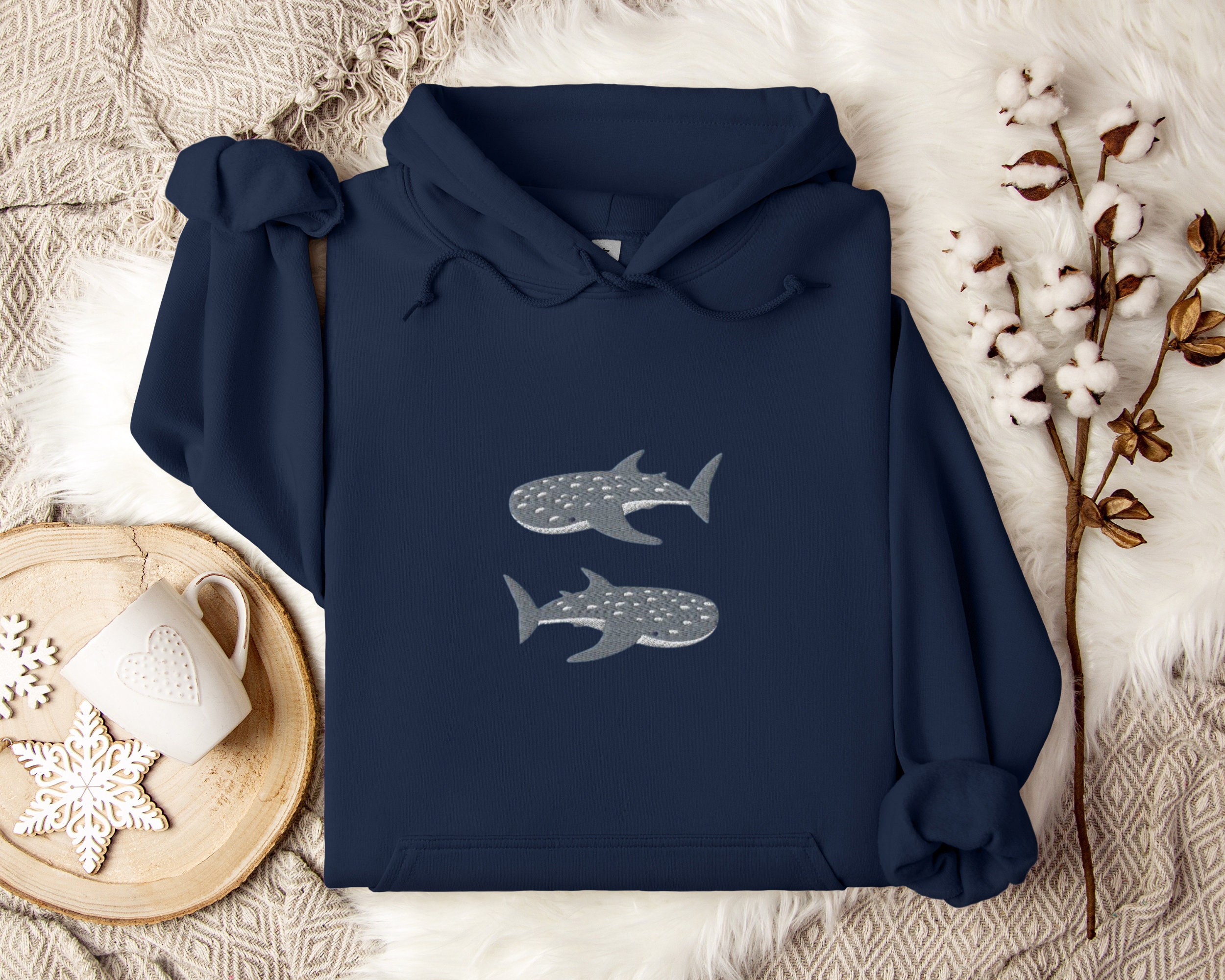 Embroidered Whale Shark Hoodie, Whale Shark Shirt, Shark Gifts, Marine ...