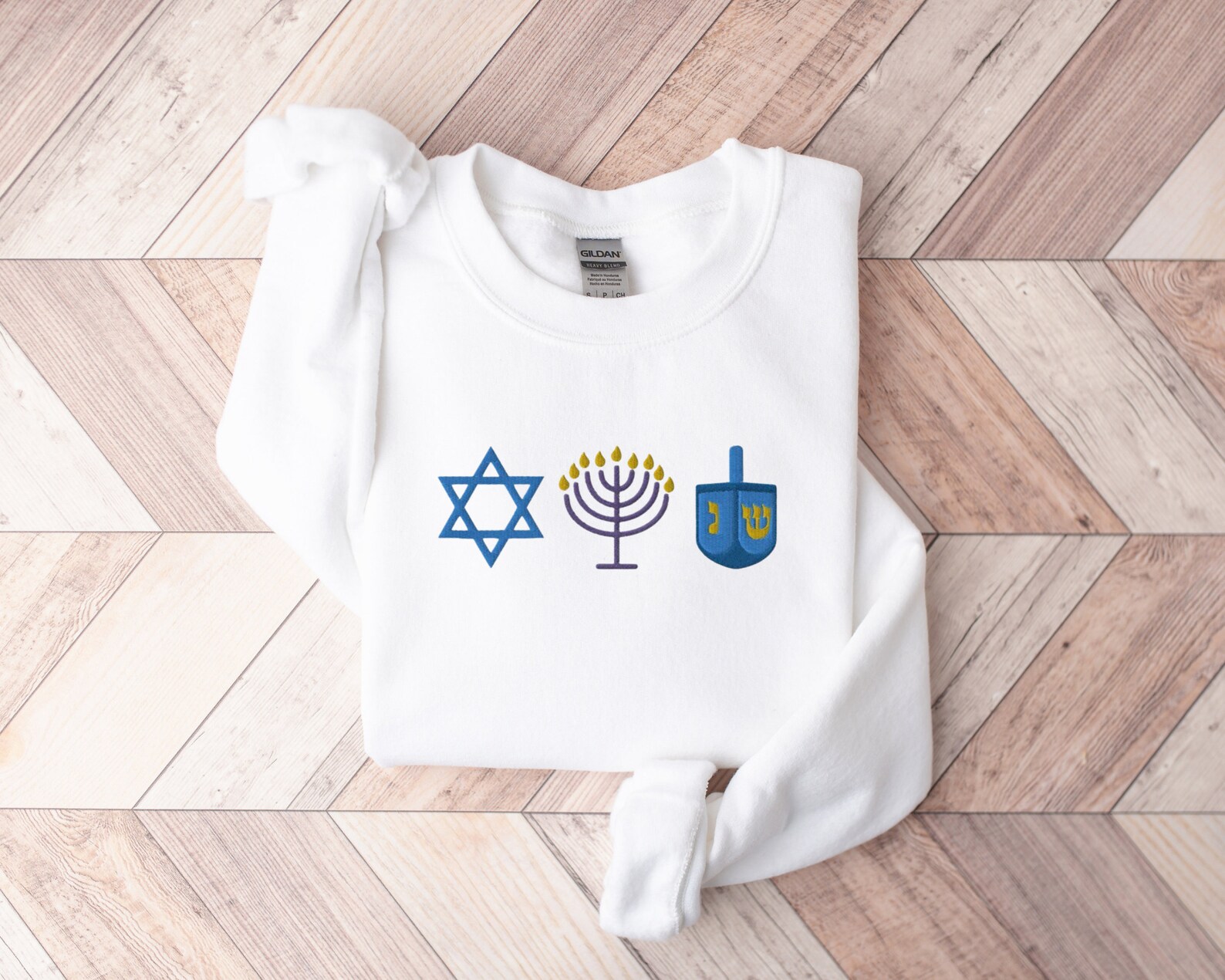 Embroidered Hanukkah Sweatshirt, Hanukkah Sweater, Chanukah Shirt ...