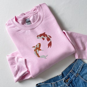 Embroidered Japanese Koi Fish Sweatshirt, Koi Fish Shirt, Japanese ...