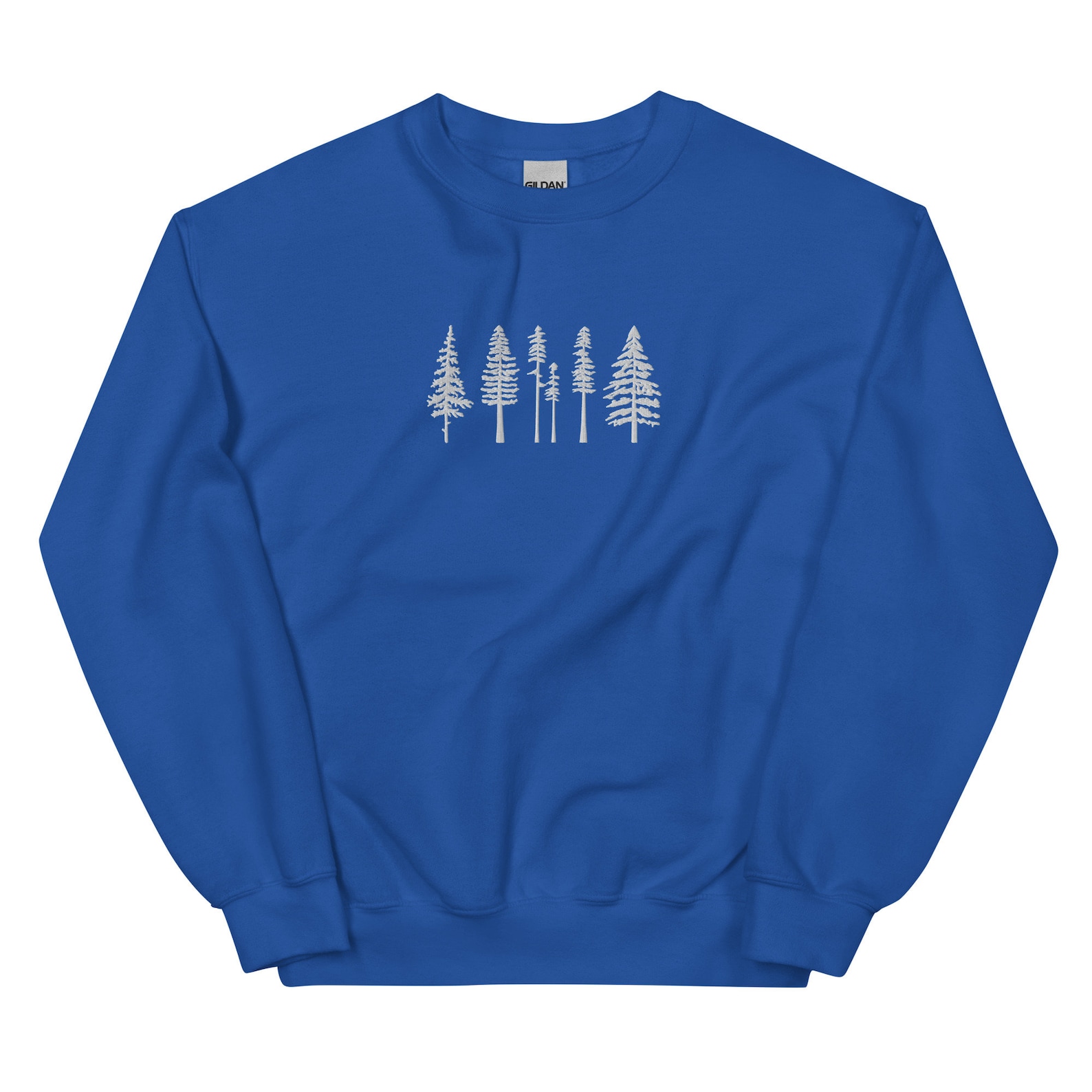 Embroidered Pine Tree Sweatshirt Camping Sweatshirt Trees - Etsy