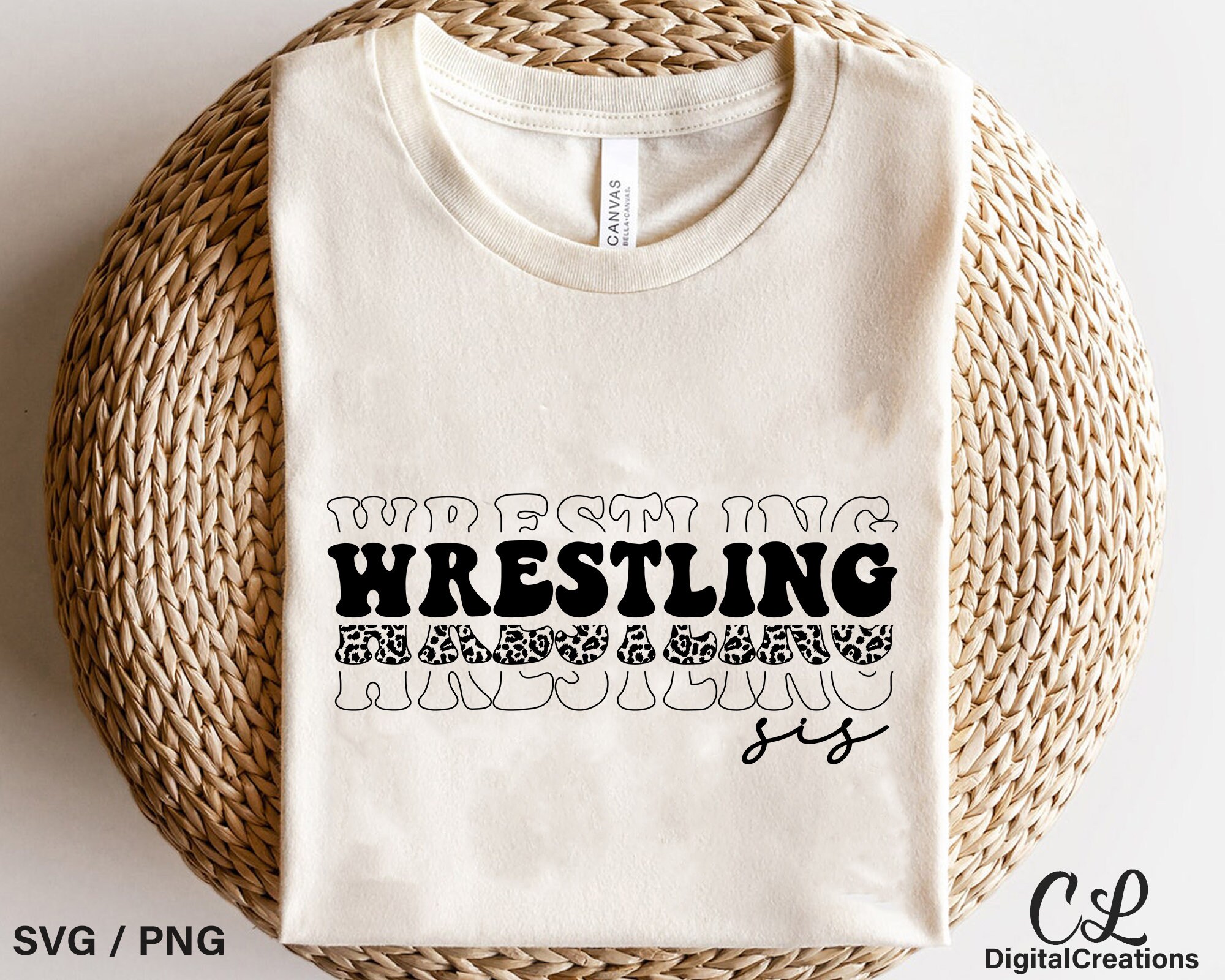 Wrestling Sis Svg, Printable, Leopard Print Svg, Wrestling Svg, Retro ...