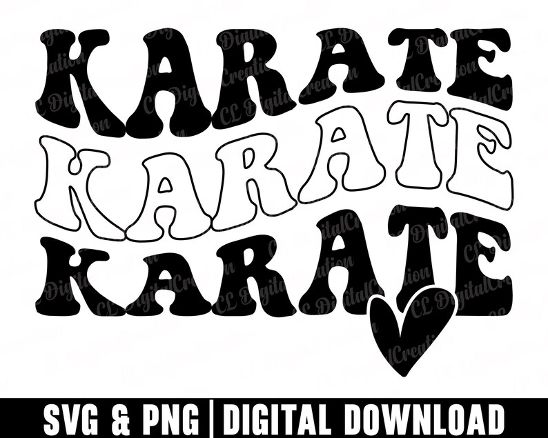 Karate Svg Stacked Svg Printables Heart Svg Love Karate - Etsy